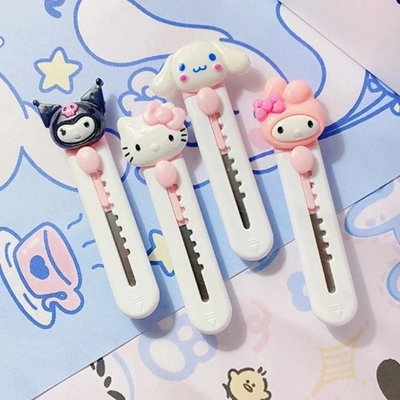 Office | New Sanrio Hello Kitty Kuromi Mini Retractable Box Cutter ...